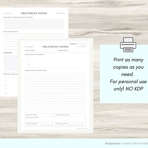 Treatment Note Sheets, Provider Worksheet, Therapist Note Template ...