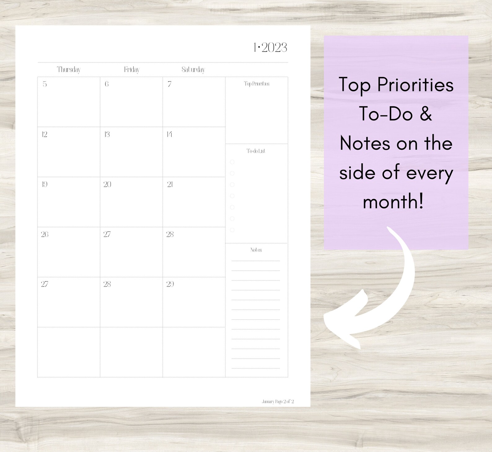 2023 Dated Monthly Calendar 2023 Planner 2023 Digital - Etsy