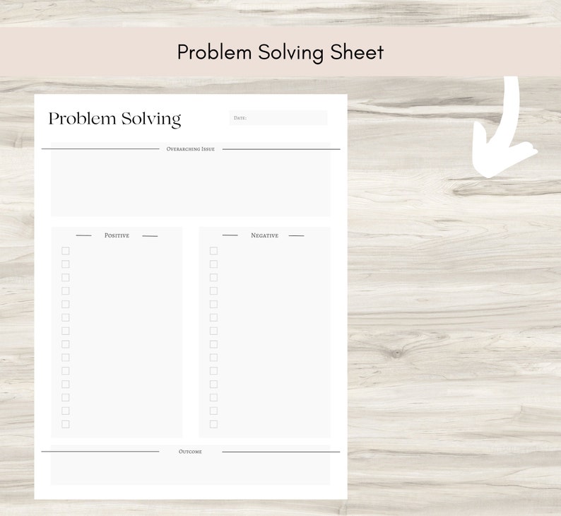 Problem Solving Sheet Pro and Con List Decision Maker - Etsy Canada