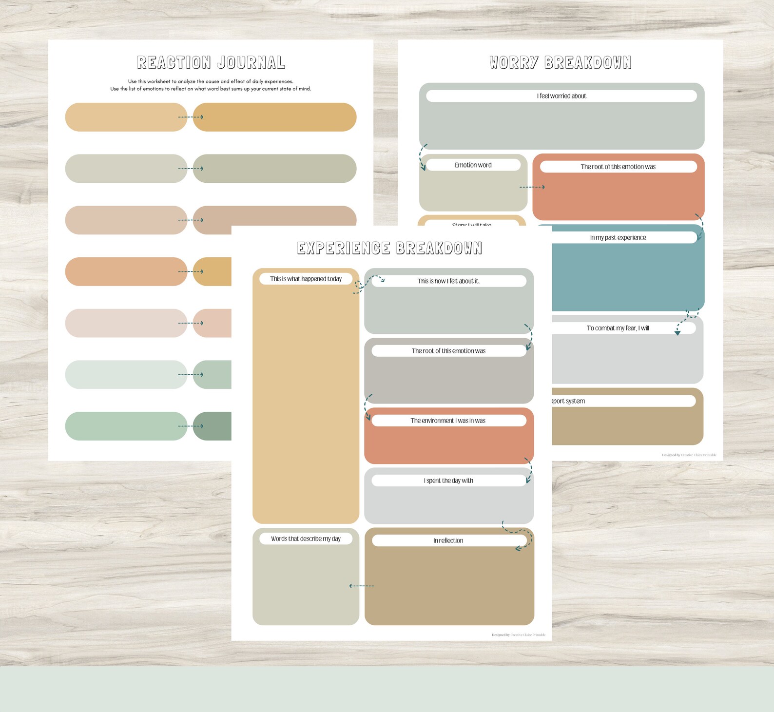 Thought Processing Journal Thought Challenging Worksheets - Etsy