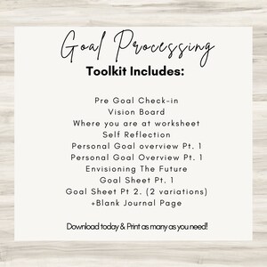 Goal Processing Journal Pages for Daily Self Care, Mental Health ...
