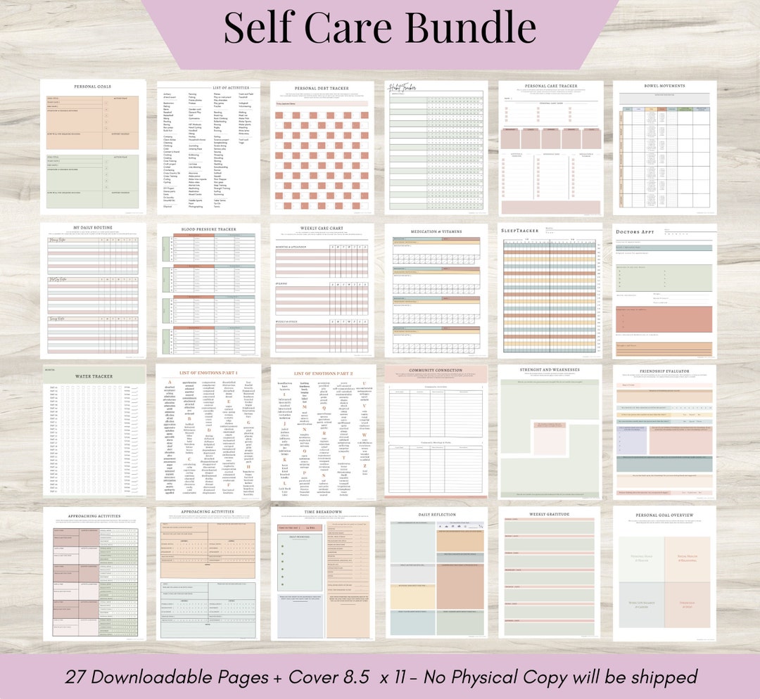 Self Care Bundle, Therapy Journal Worksheet, Mental Health Page ...