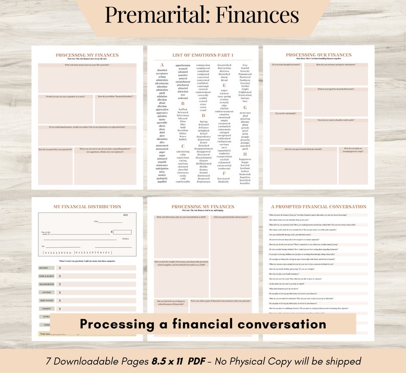 Pre Marital Financial Processing A Financial Conversation - Etsy