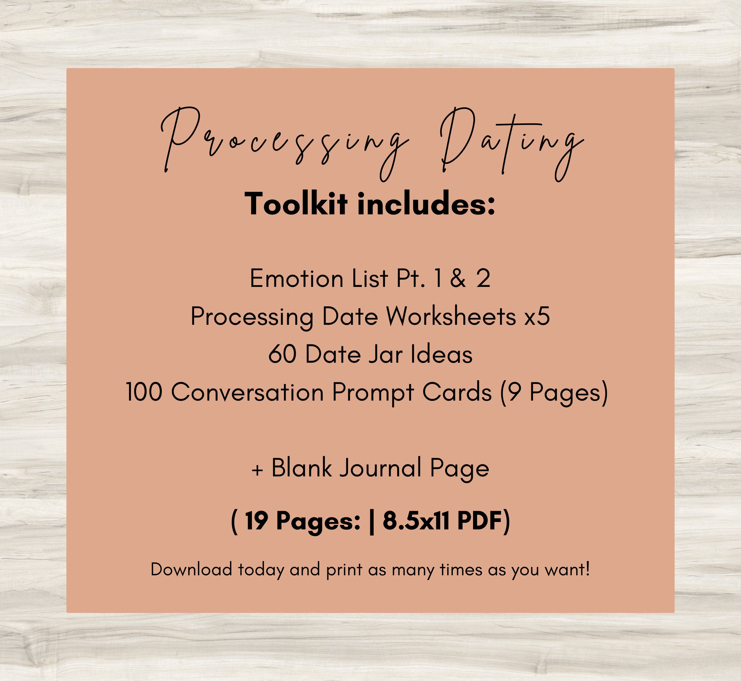 Dating Journal: Conversation Prompts, Relationship Therapy (8.5x11 PDF ...