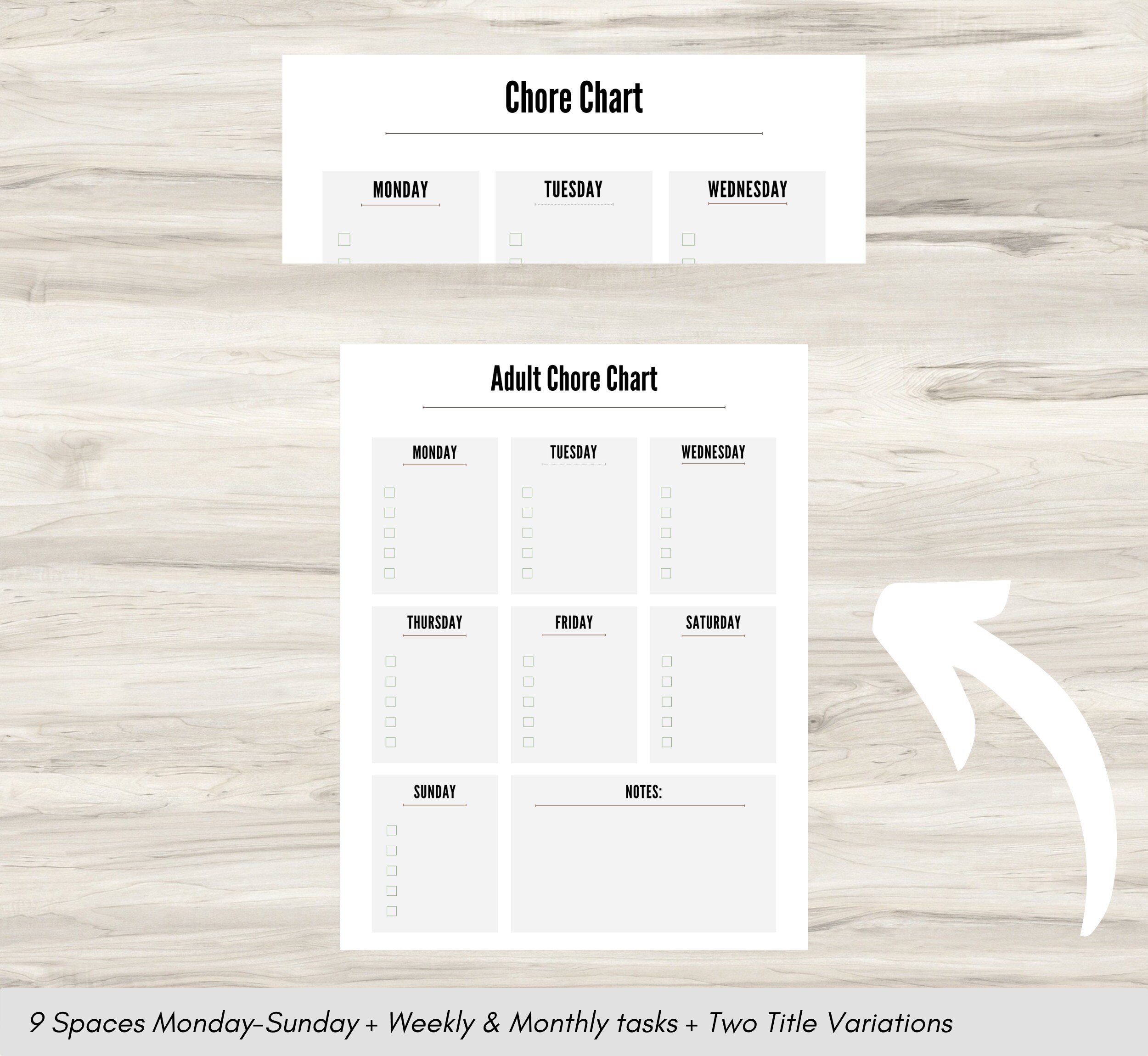 Adult Chore Chart Productivity Chart for Families Adults & - Etsy Canada