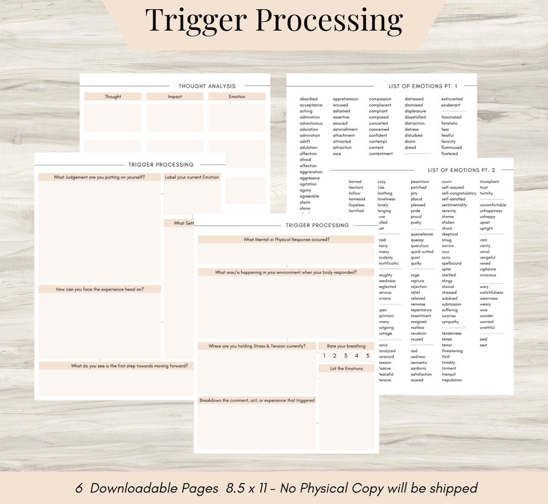 Trigger Processing Digital, Thought Processing Journal Pages for Daily ...