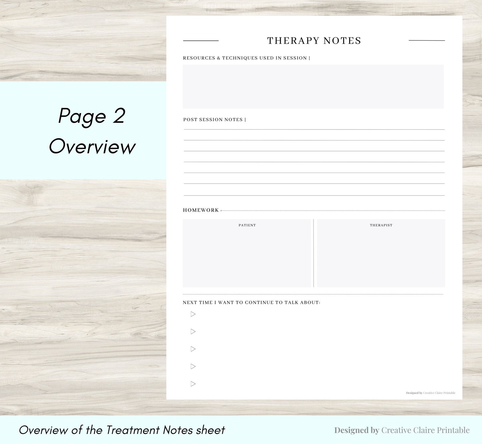 Treatment Note Sheets, Provider Worksheet, Therapist Note Template ...
