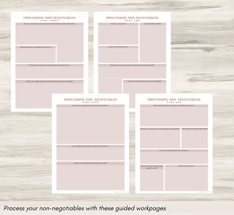 Non-negotiables in a Relationship, Relationship Worksheets, Couples ...