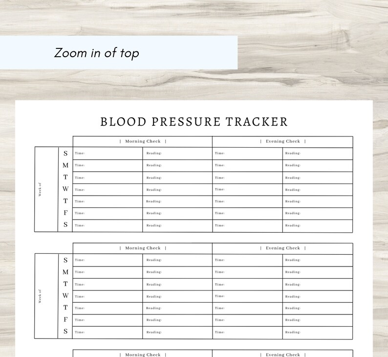 Blood Pressure Tracker Sheet, Hypertension Tracker, Medical Tracker ...