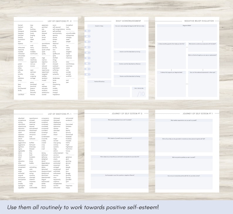 Self Esteem Processing Journal Pages for Daily Self Care - Etsy