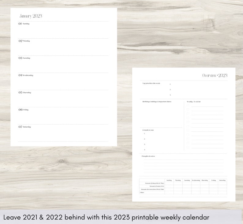 2023 Weekly Dated Calendar 2023 Planner 2023 Digital - Etsy