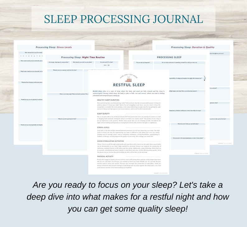 Sleep Hygiene Mental Health Bundle: Sleep Journal, Trackers, and More ...
