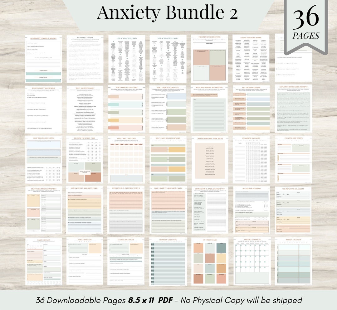 Anxiety Relief Journal 24 Pages - Etsy