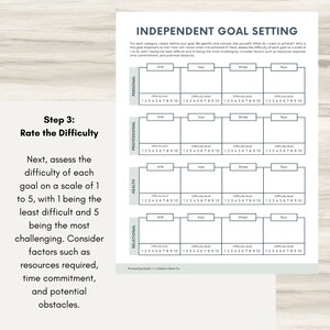 Comprehensive Independent Goal Setting Sheet: Personal, Professional ...
