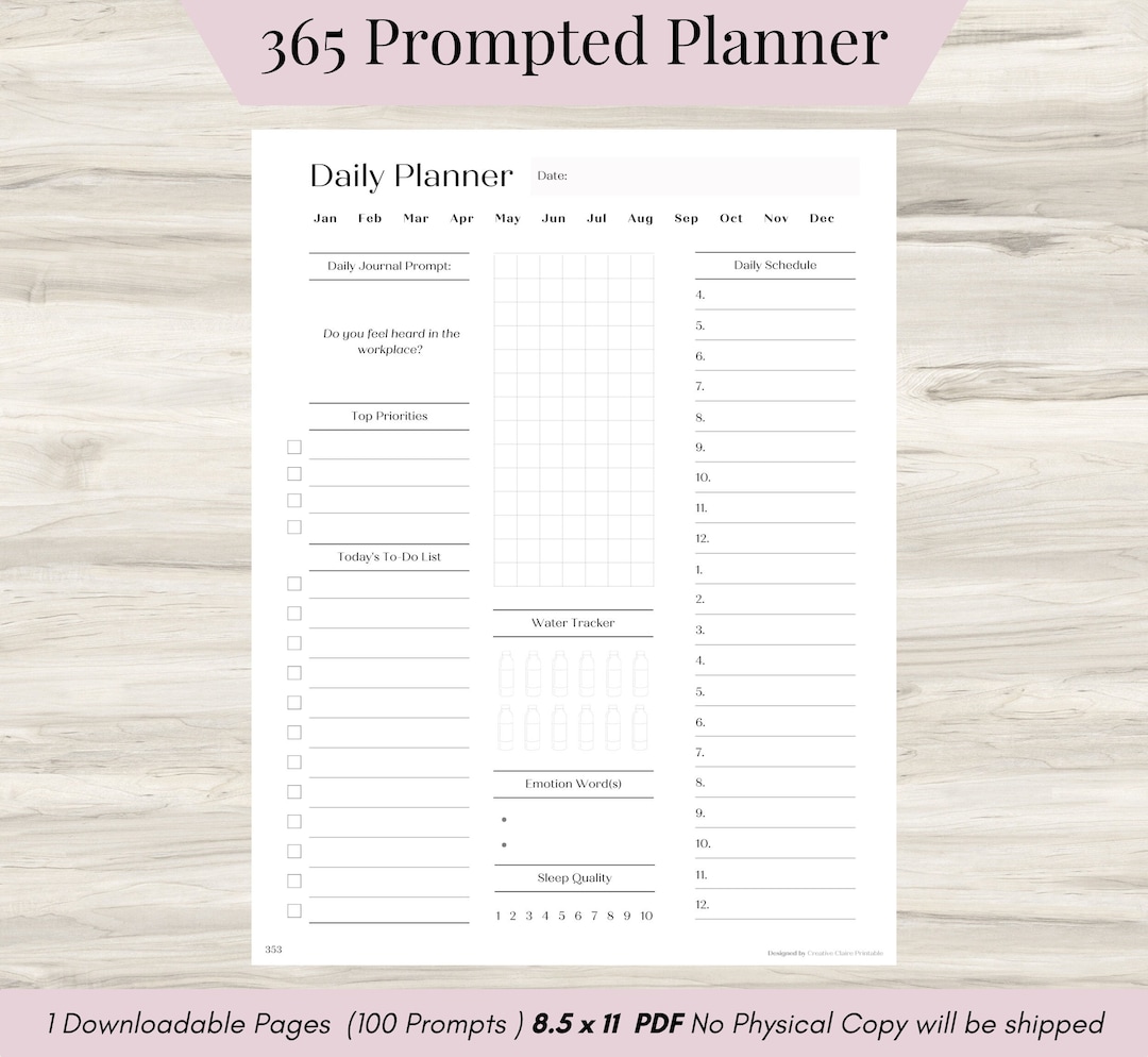 Daily Journal Prompts 2023 Planner With Prompts 365 Journal - Etsy