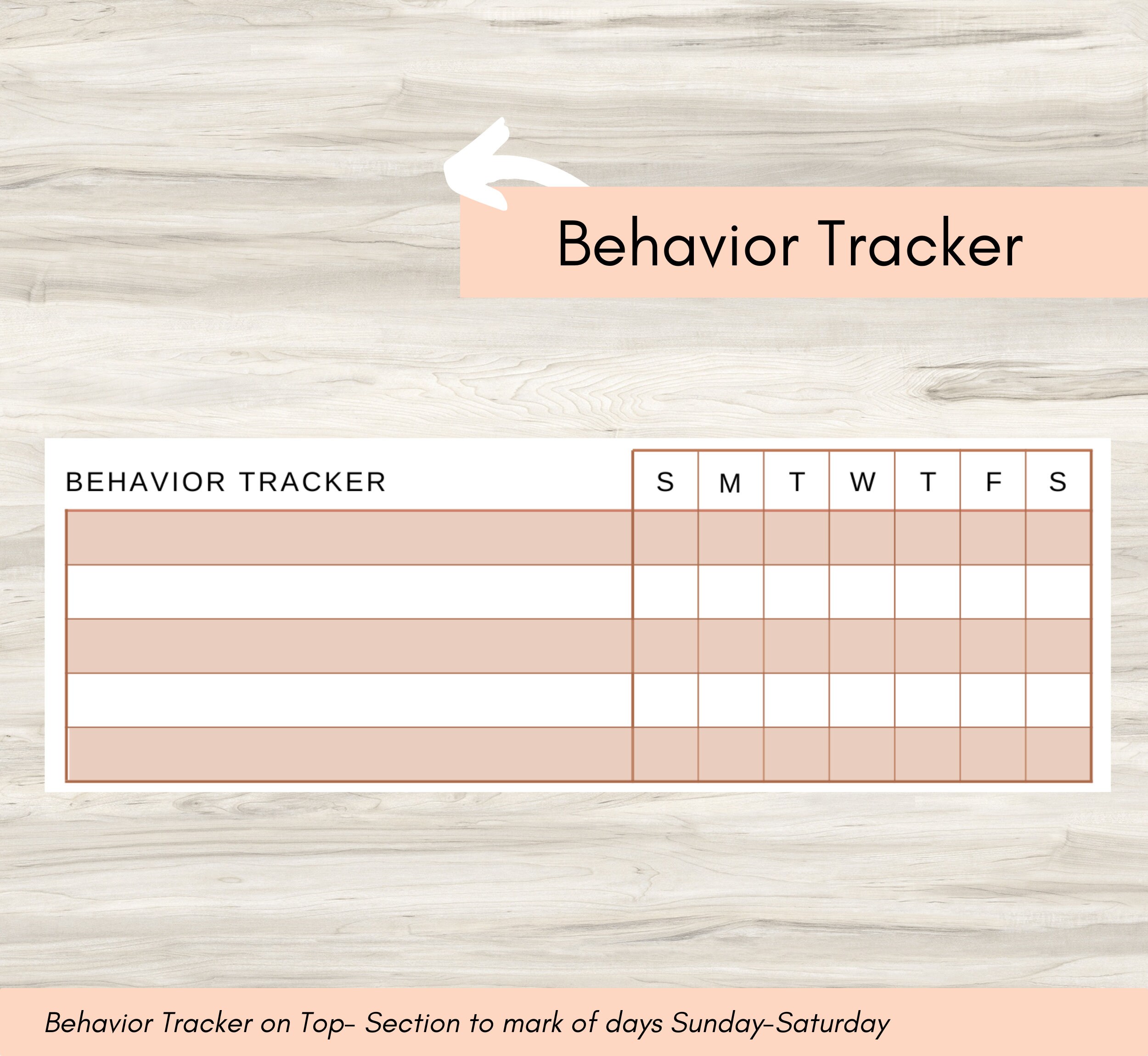 Weekly Behavior Tracker Sleep Tracker Stress Symptoms - Etsy