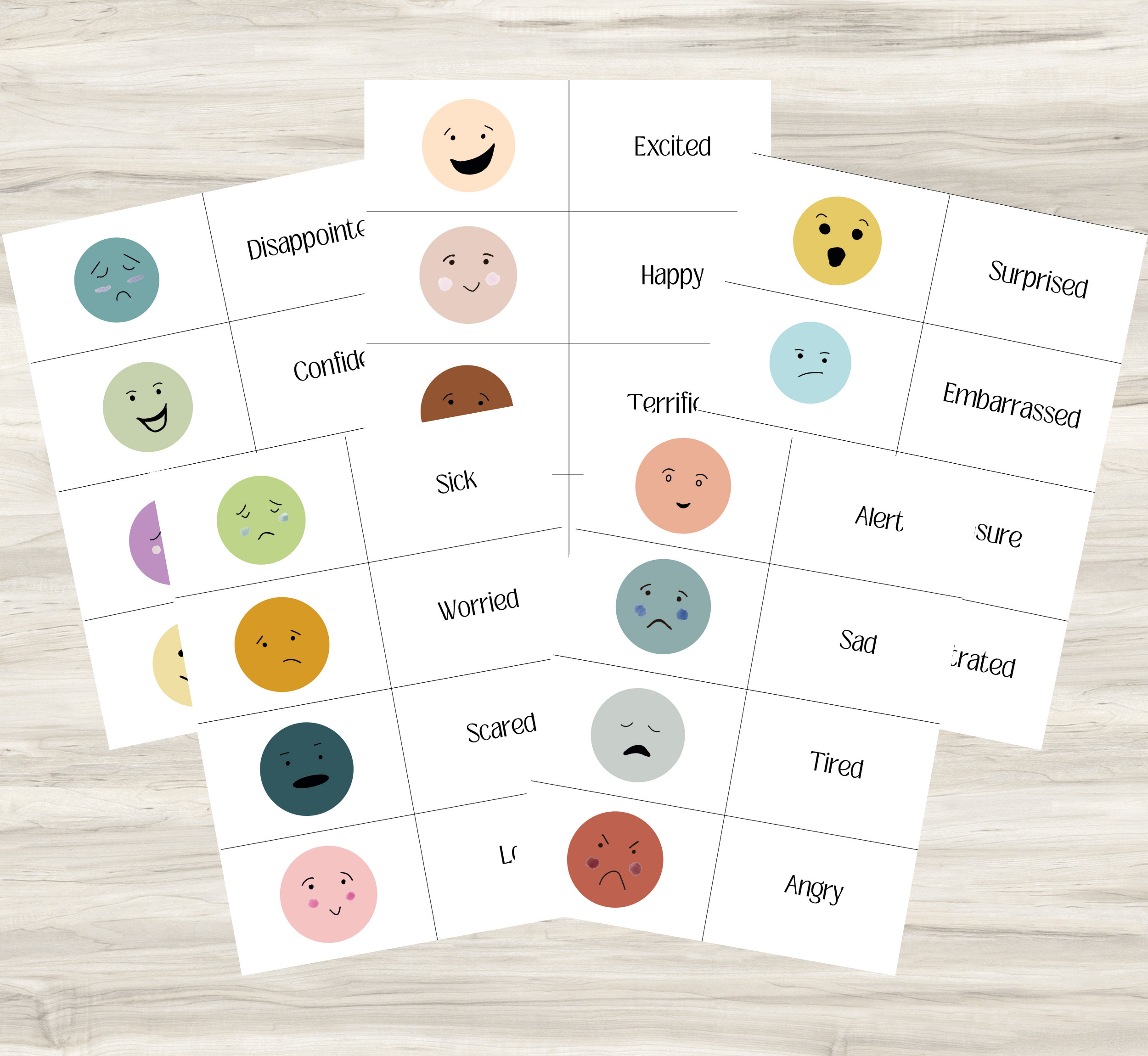 20 Emotion Cards Emotion Matching Cards Feelings & Emotion - Etsy Australia