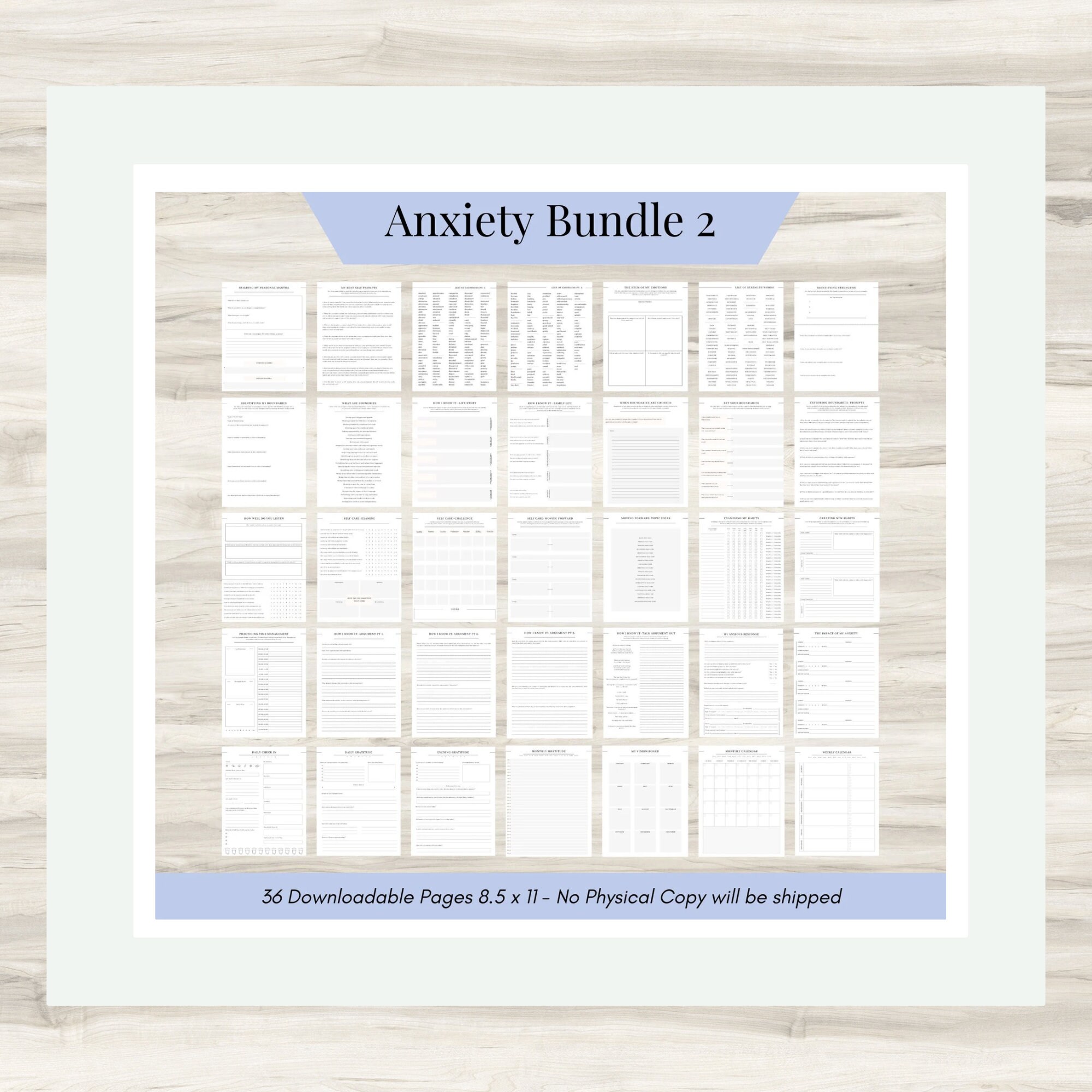 Mental Health Worksheet Bundle: Therapy & Anxiety Resources (PDF) - Etsy UK