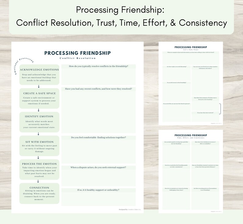 Friendship Worksheet Bundle: Relationship Counseling, Communication ...