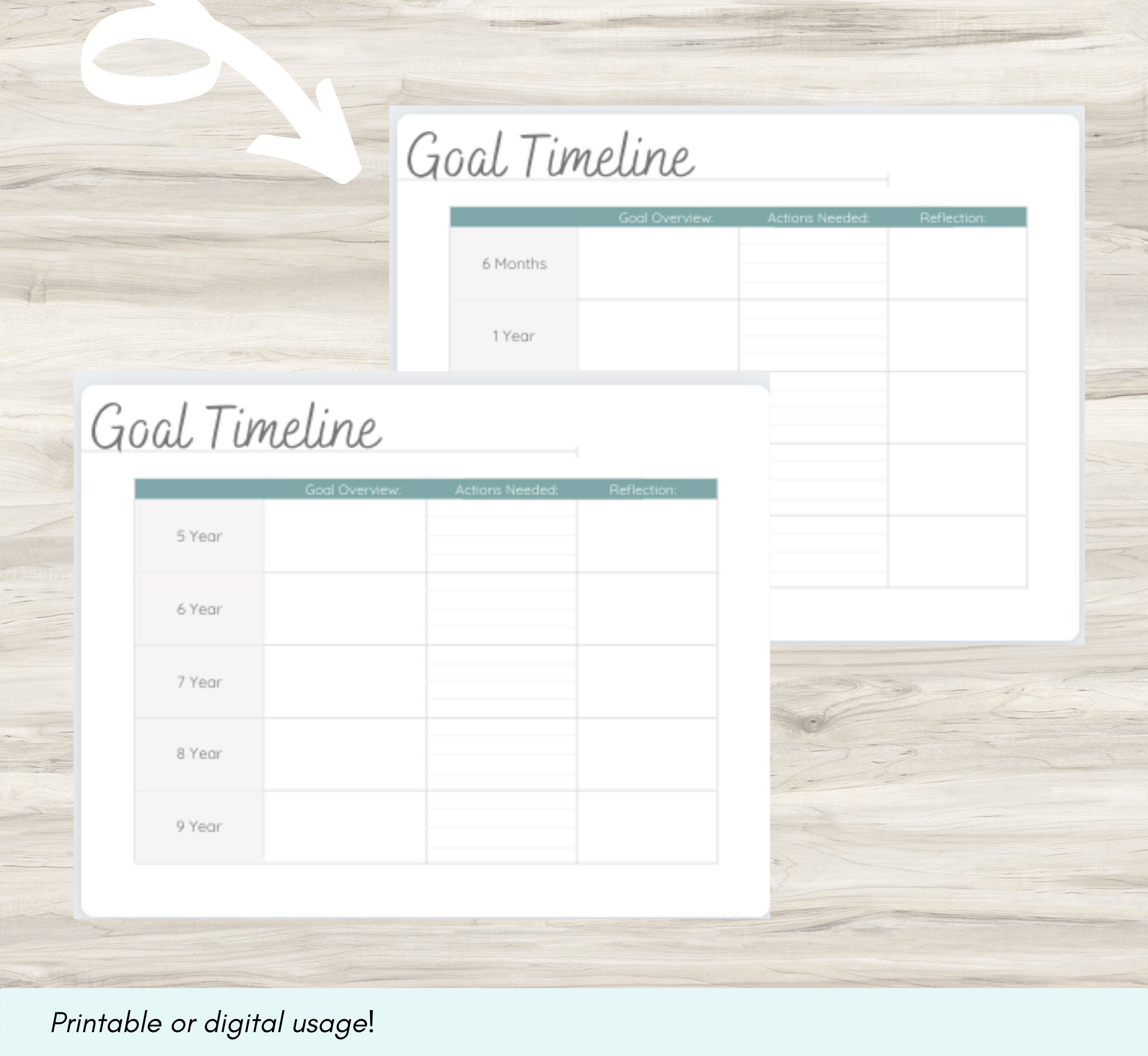 Personal Goal Business Goal Spreadsheet Template Visual - Etsy