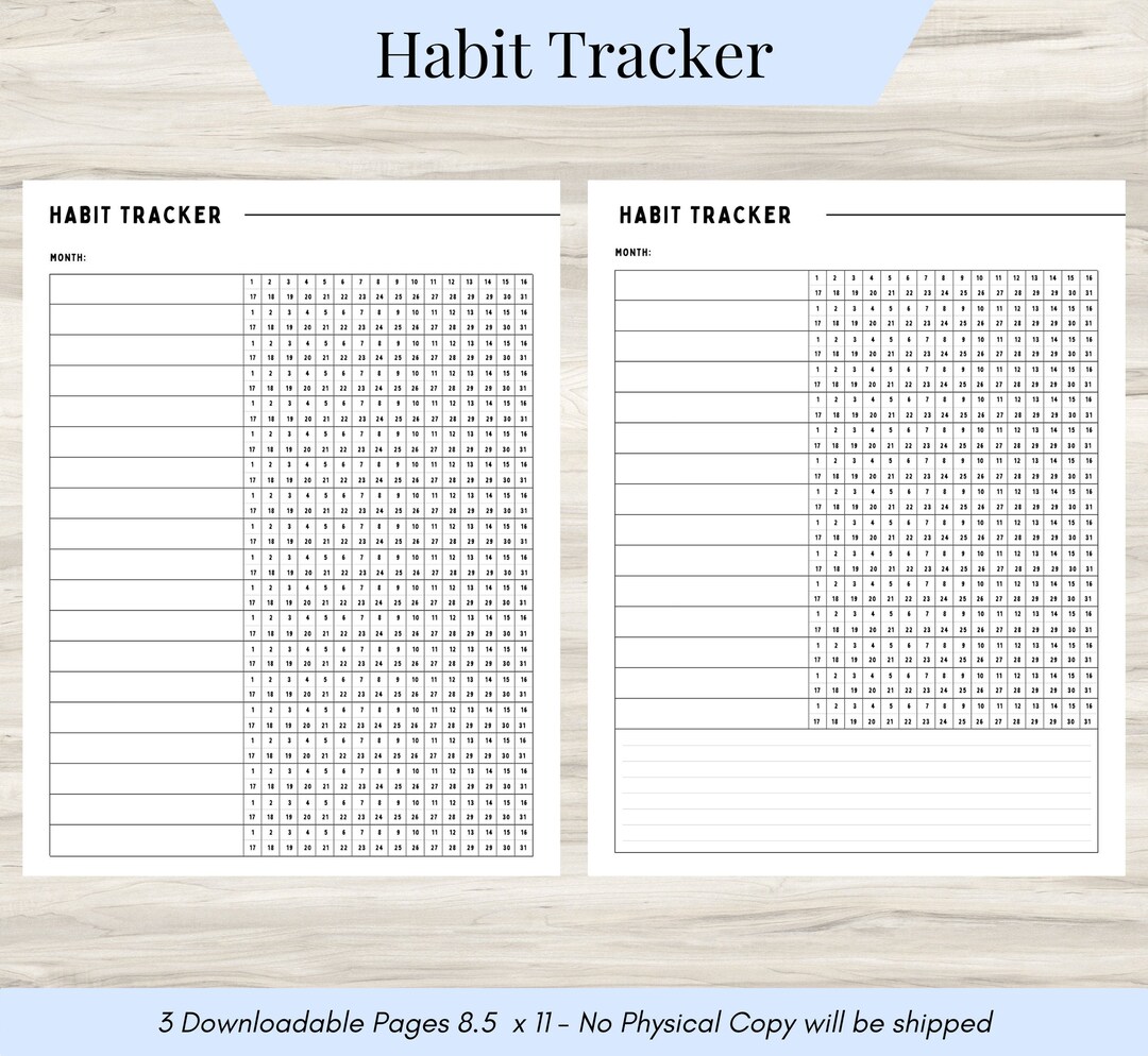 Monthly Habit Tracker: Mental Health Journal, Daily Routine (PDF ...