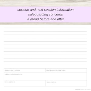 Client Note Sheets, Client Worksheet, Client Note Template, Client ...