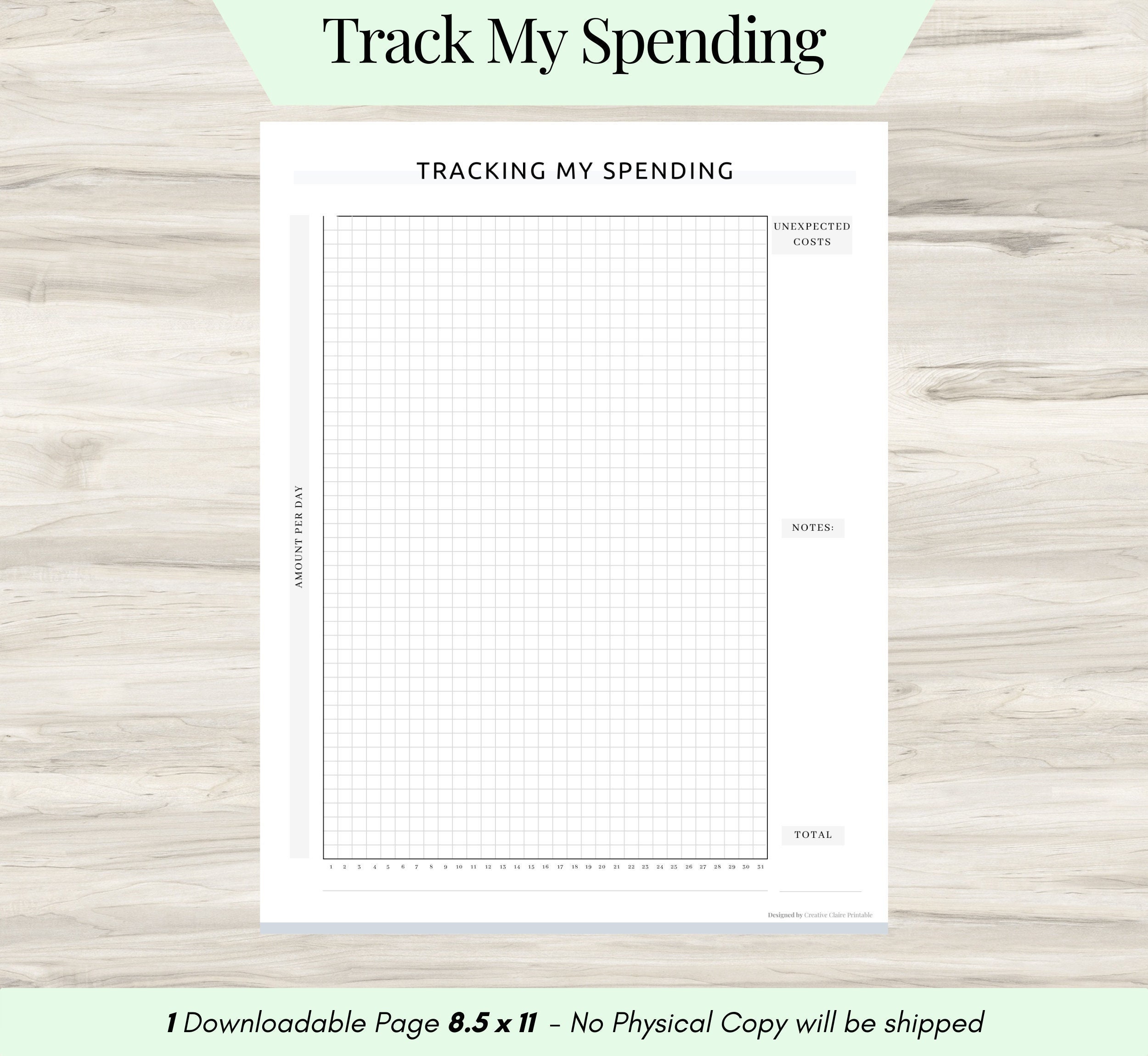 Track My Spending Bill Tracker Printable Bill Template - Etsy
