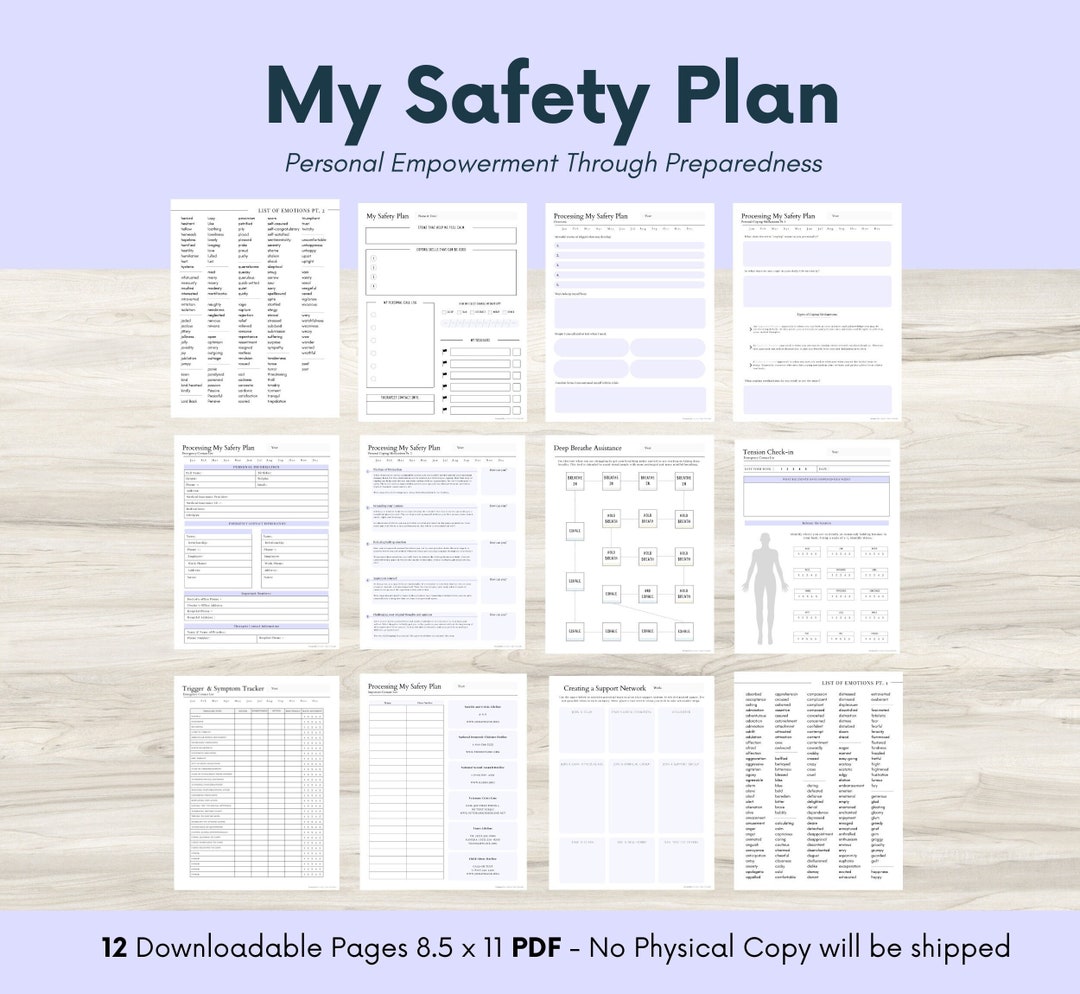 Safety Plan Processing, Mental Health Crisis Plan, School Counselor ...