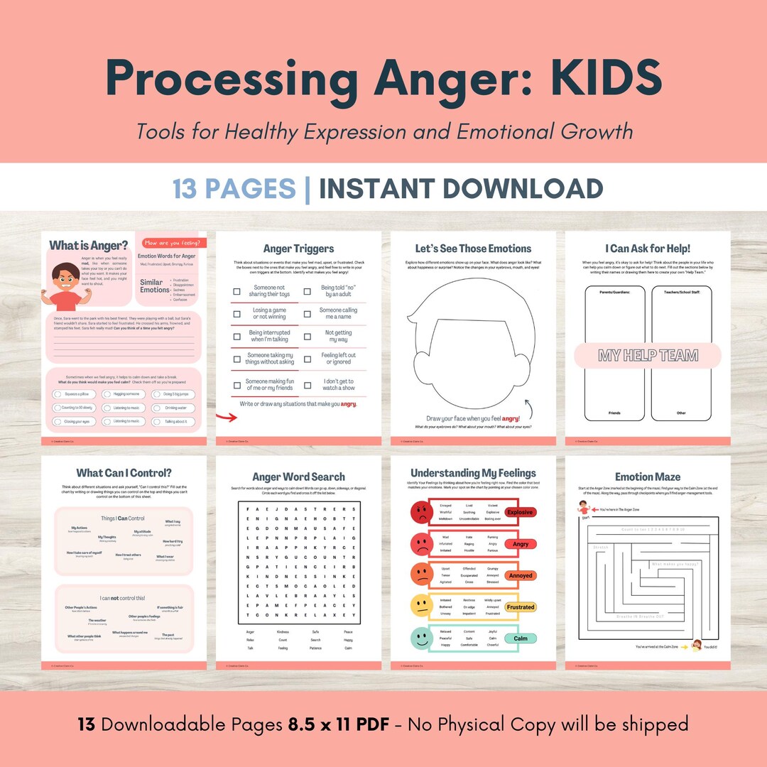 Processing Anger: KIDS, Emotional Regulation, Anger Management, Calming ...