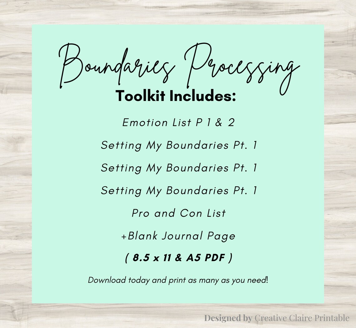 Boundary Processing Thought Processing Journal Pages for - Etsy