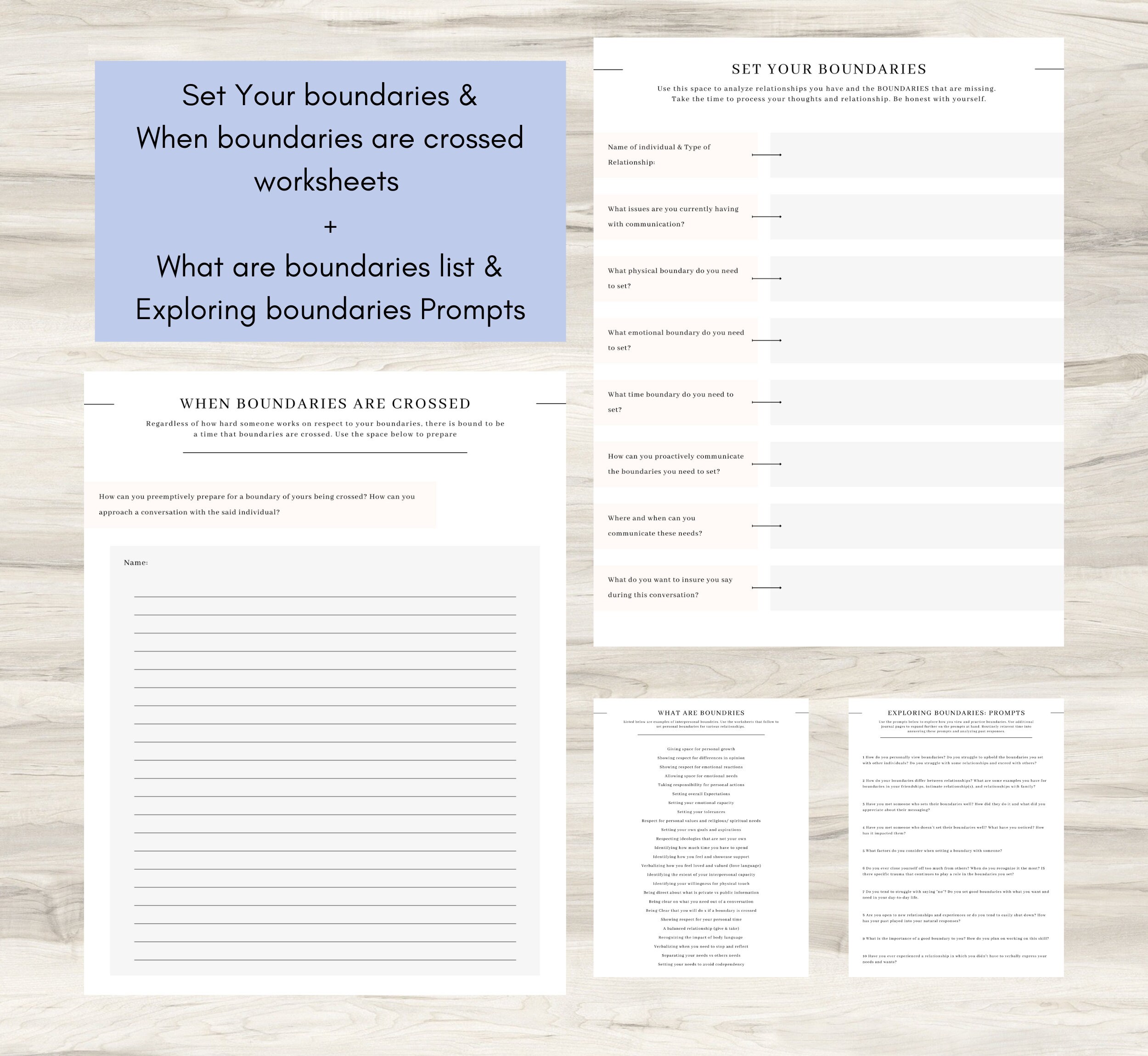 Anxiety Journal 2 Therapy Journal Worksheets Digital Mental - Etsy