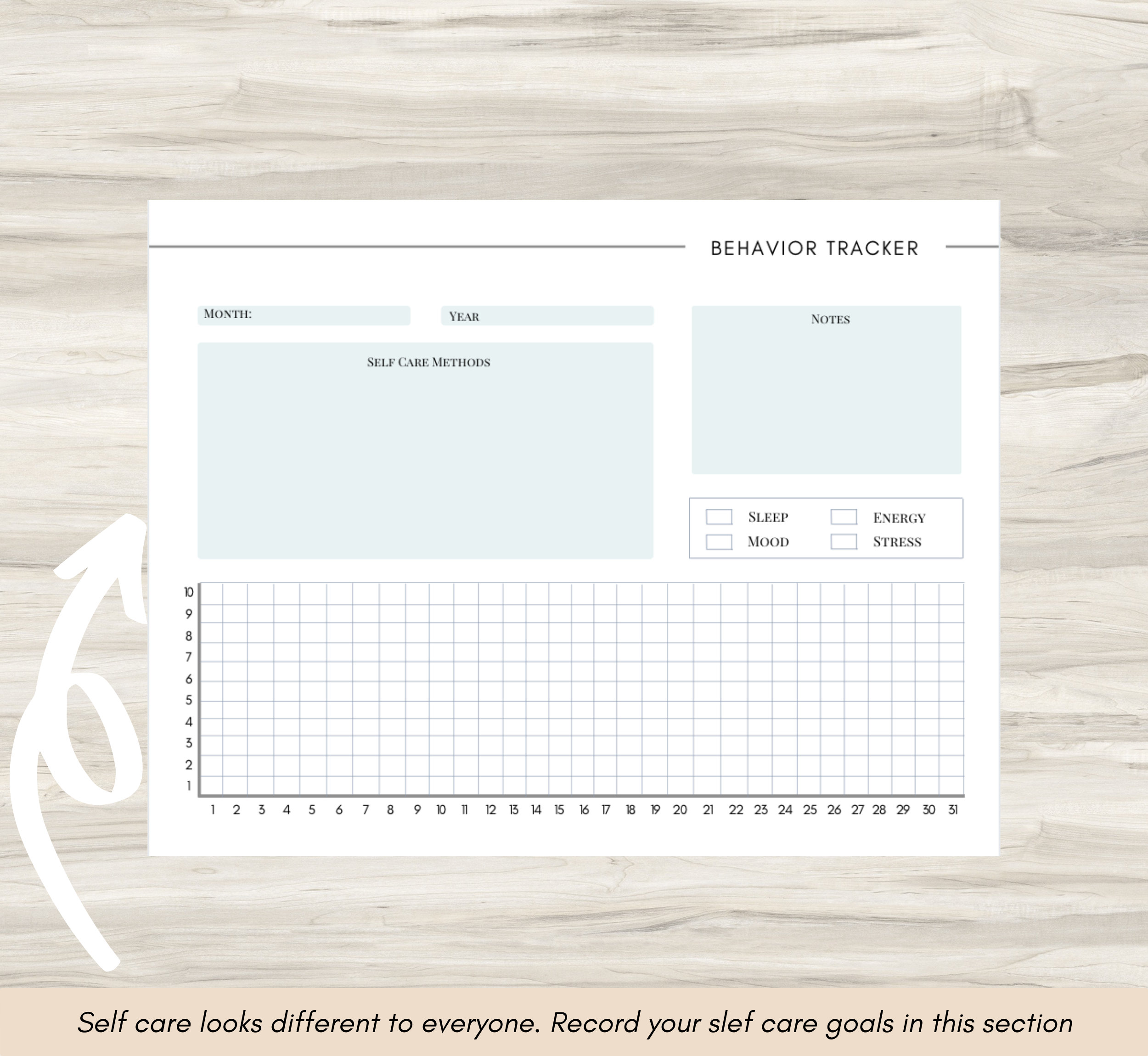 Daily Behavior Tracker: Mental Health, Mood, Sleep (digital Download ...