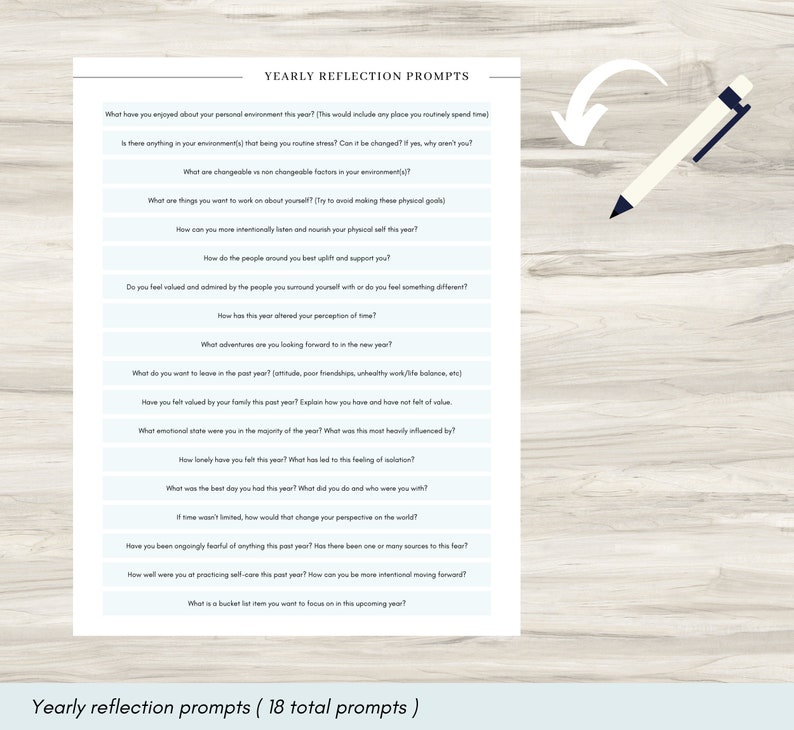 Yearly Reflection Journal: New Year Resolution, Mindfulness Prompts ...