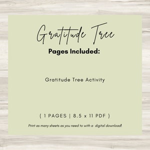 Gratitude Tree Activity: Visual Worksheet (PDF) - Etsy