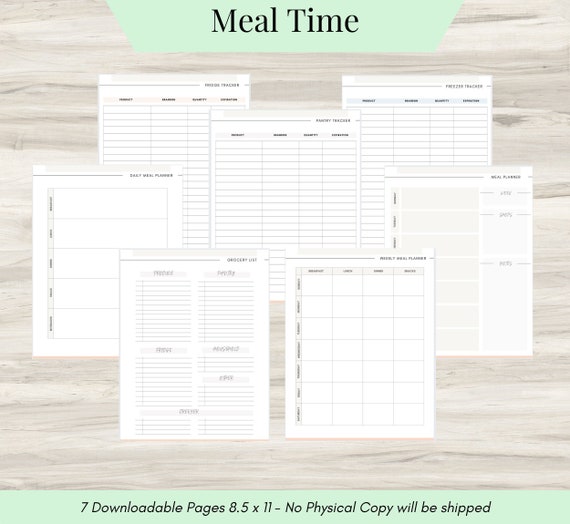 Meal Planner Digital Weekly Meal Planner Daily Meal Planner - Etsy