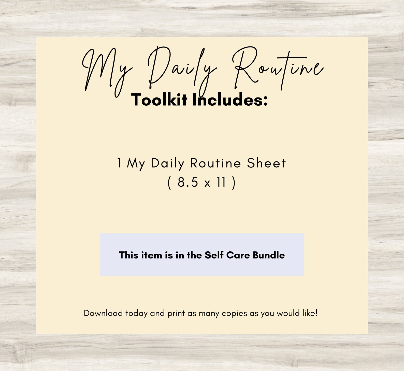 My Daily Routine Sheet Daily Routine Planner Self Care - Etsy
