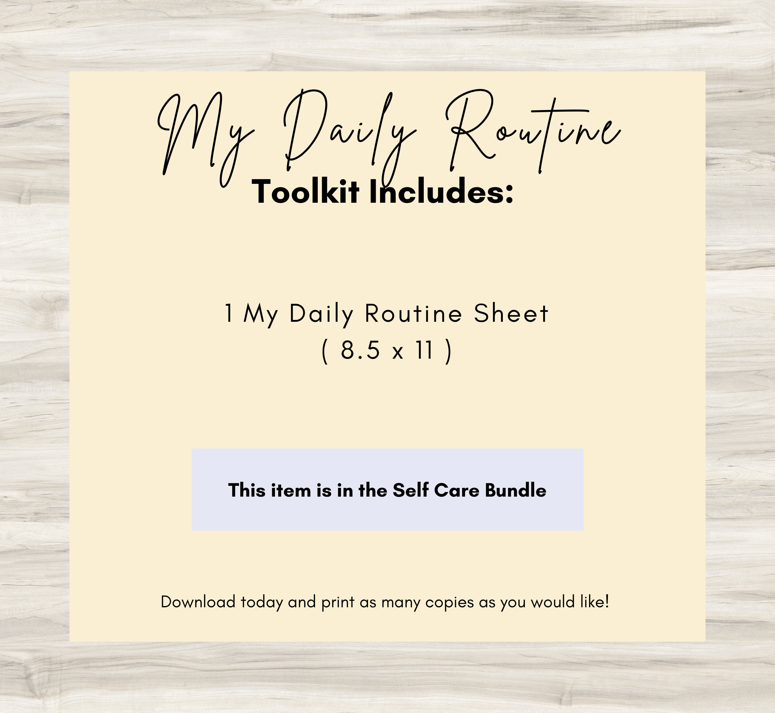 My Daily Routine Sheet Daily Routine Planner Self Care - Etsy