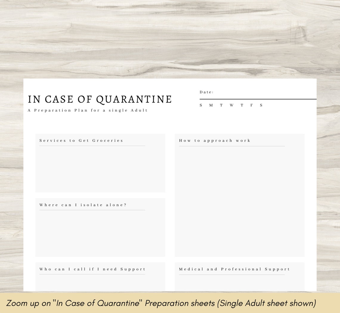 Covid-19 Quarantine Quarantine Preparation Sheets Mental - Etsy