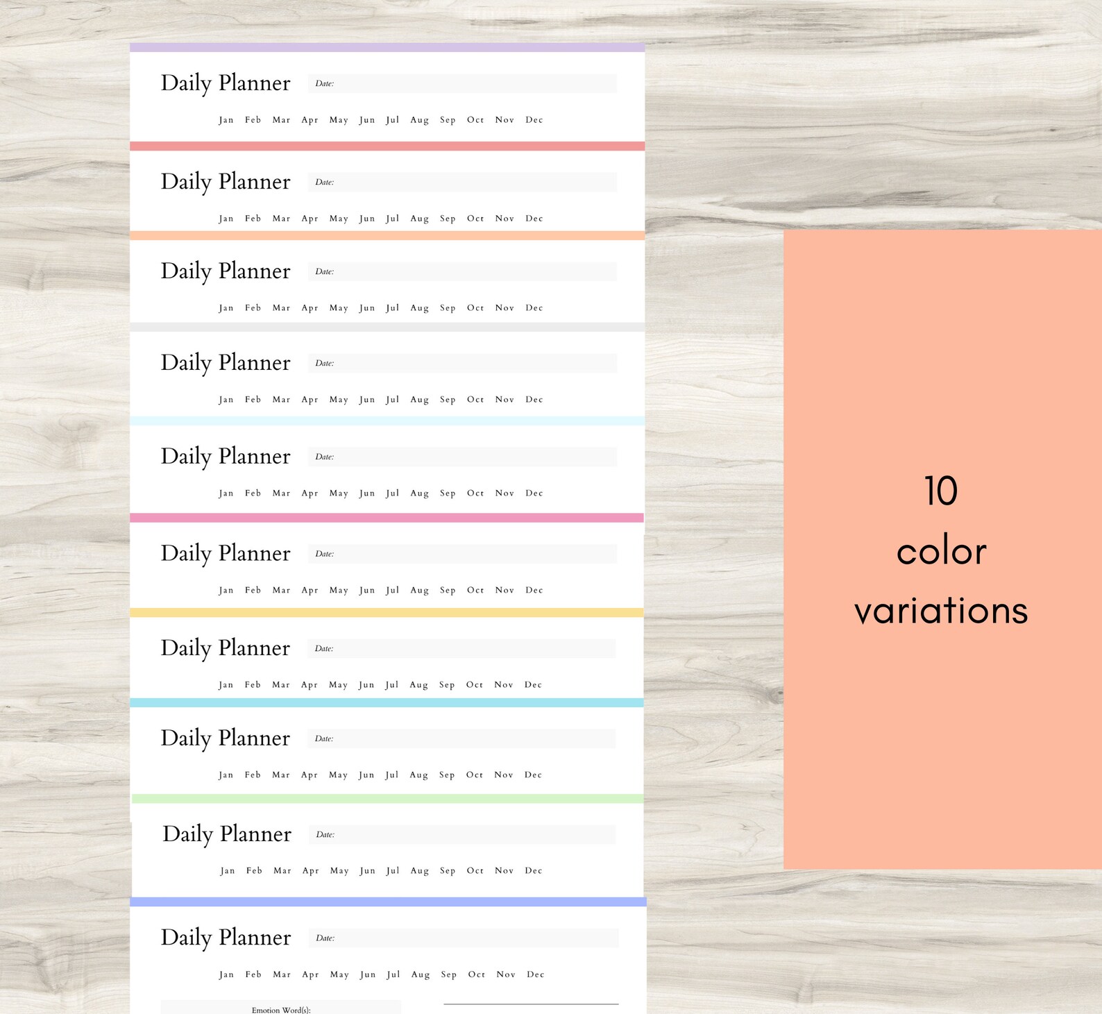 Daily Mood Planner Mood Tracker Planner Template for Daily - Etsy