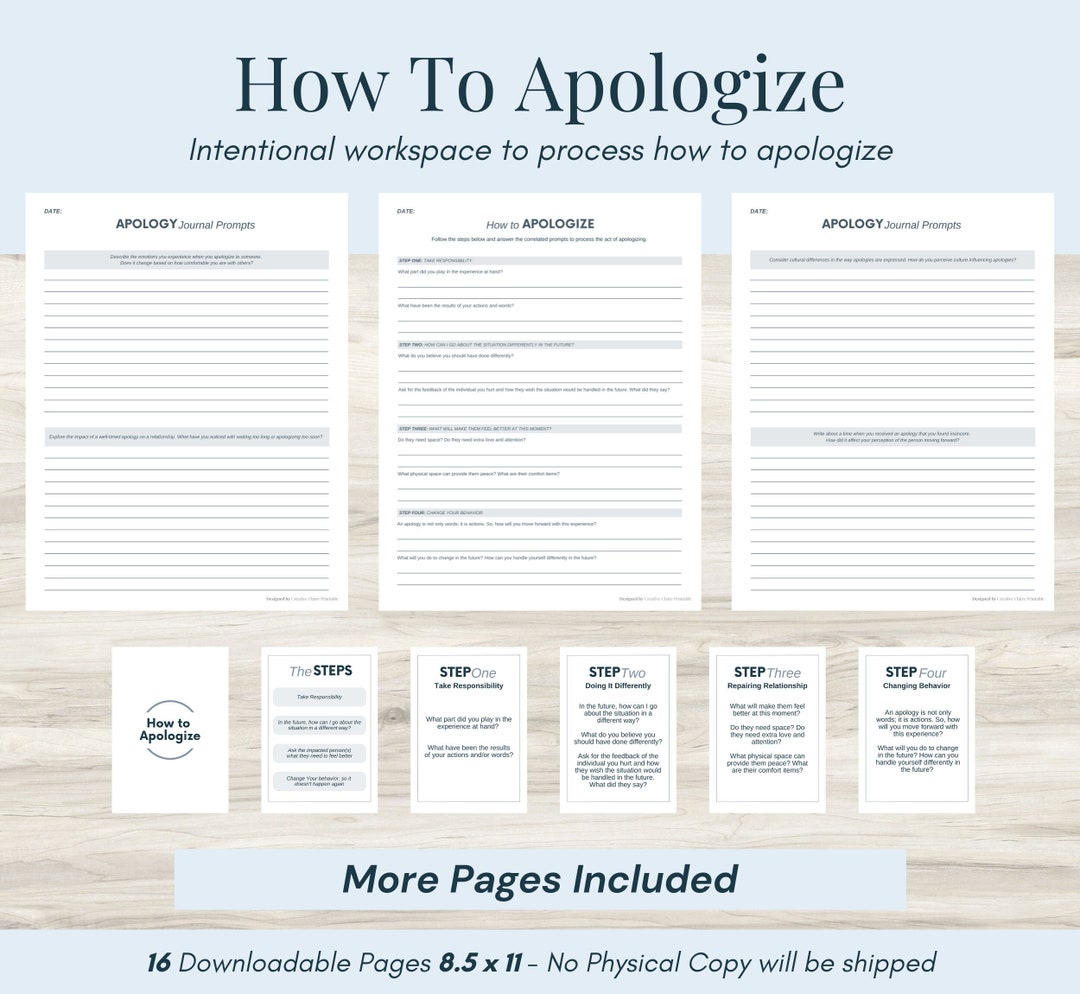 How to Apologize: Intentional Work Pages to Process an Apology ...