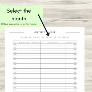 Caffeine Tracker, Hydration Log, Diet Log, Chronic Illness Tool, Health ...