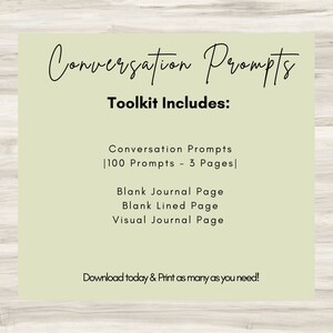 Conversation Journal Prompts: Mental Health, Self Care (PDF Download ...