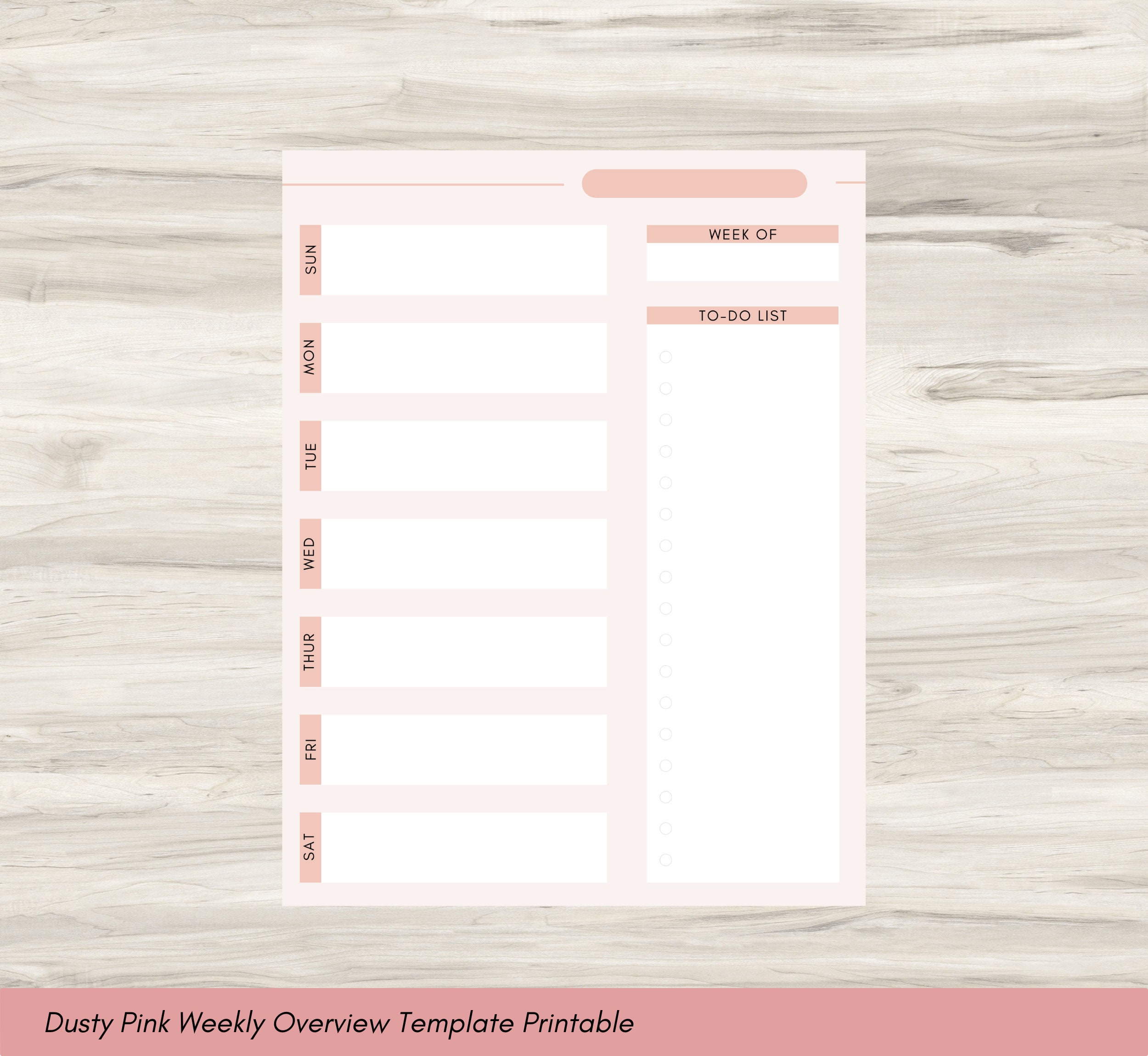 Weekly Overview Planner Insert Printable Weekly Planner - Etsy
