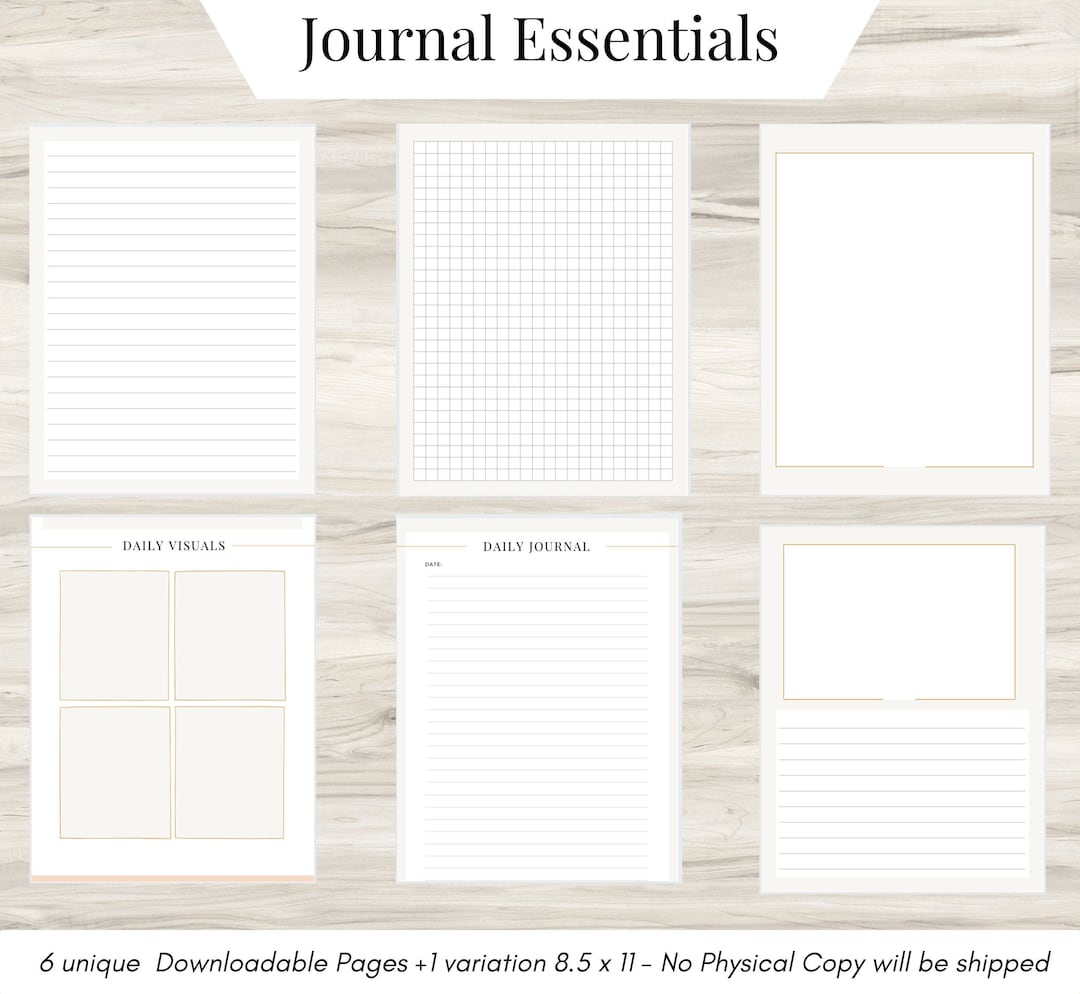 Blank Journal Pages and Templates - Perfect for Bullet Journaling, Grid ...