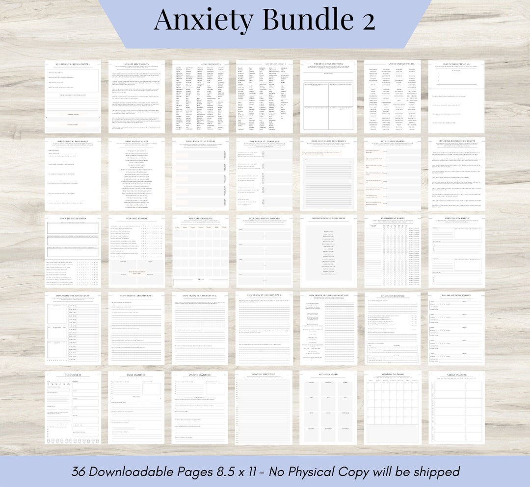 Anxiety Journal 2, Therapy Journal Worksheets, Digital Mental Health ...