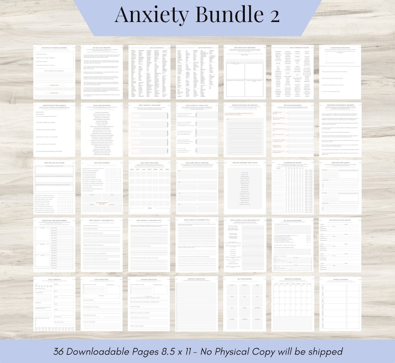 Anxiety Journal 2 Therapy Journal Worksheets Digital Mental - Etsy