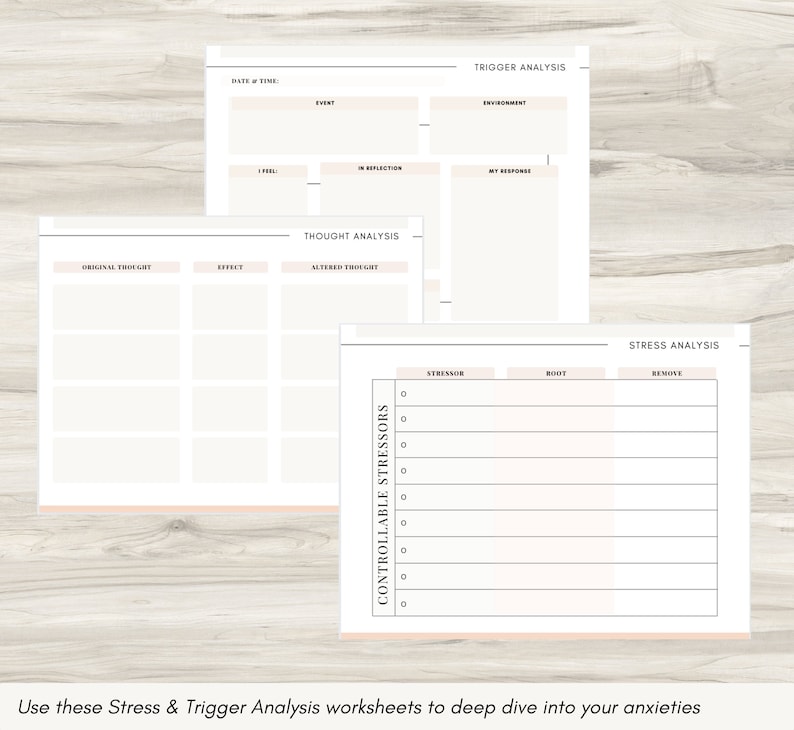 Anxiety Journal Stress Tracker Sleep Tracker Depression - Etsy