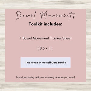 Bowel Movement Tracker, IBS Tracker, Irritable Bowel Syndrome Printable ...