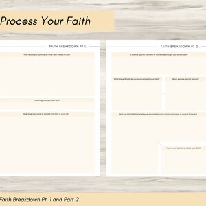 Faith Processing Journal Pages for Daily Self Care, Mental Health ...