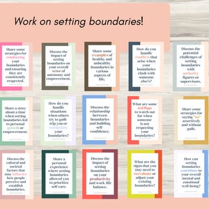 Boundary Flashcards, Journal and Conversational Prompts, Setting ...